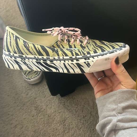 Vans | Shoes | Vans Zebra Print Sneakers In Black And Yellow | Poshmark